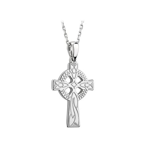 Solvar Sterling Silver Engraved Celtic Cross Pendant Horgans Of Blarney