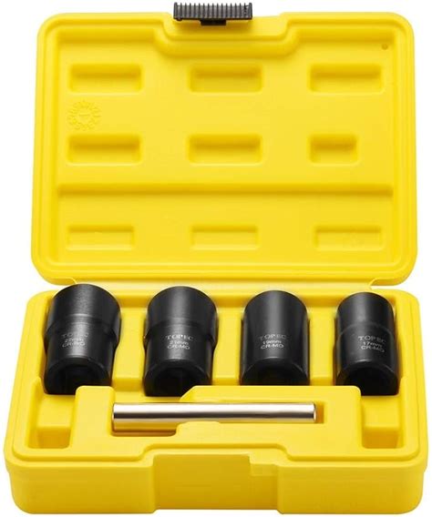 Twist Socket Set Lug Nut Remover Extractor Tool 5 Piece Metric Bolt And Lug Nut Extractor