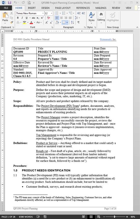 Practiceber Blogg Se Iso 9001 Implementation Project Plan