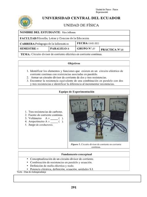 61 Circuito Divisor De Corriente Eléctrica En Corriente Continua Pdf