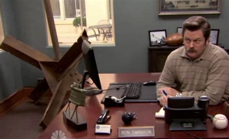 That Odd Rusty Sculpture In Ron Swansons Office On Parks And