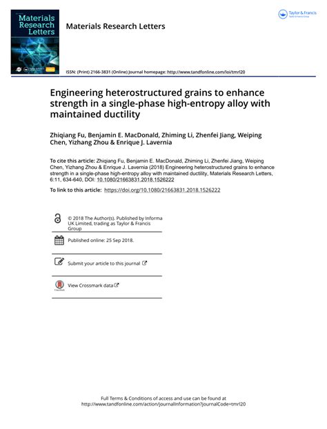 Pdf Engineering Heterostructured Grains To Enhance Strength In A