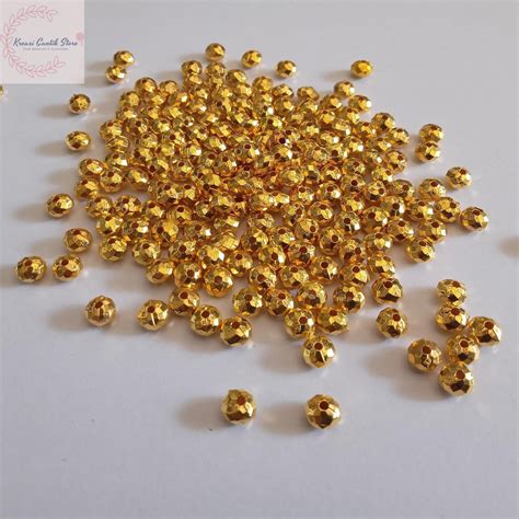 Jual Manik Manik Mote Bulat Pipih Manik Bulat Pipih Warna Emas