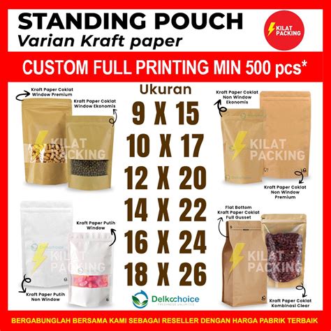 Jual Plastik Klip Standing Pouch Kemasan Klip Kemasan Makanan Ziplock