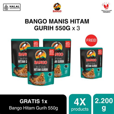Jual Beli 3 Gratis 1 Bango Kecap Manis Hitam Gurih 550gr Shopee Indonesia