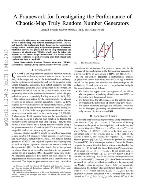 Pdf A Framework For Investigating The Performance Of Chaotic Map