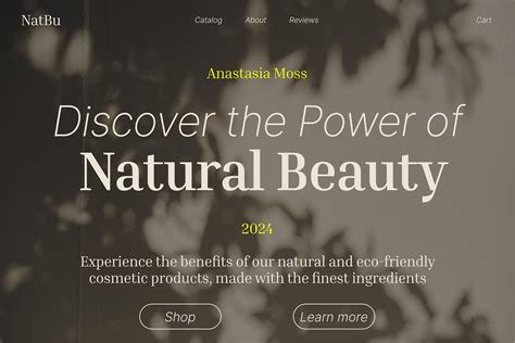 Natural Cosmetics Uxui For Website Behance