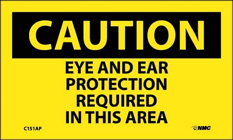 Caution Eye And Ear Protection Required Sign C151ap