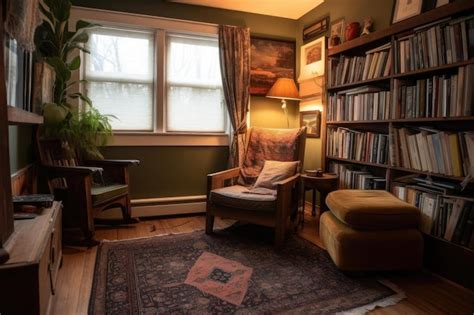 Premium Ai Image Library With Reading Nook And Cozy Armchair For