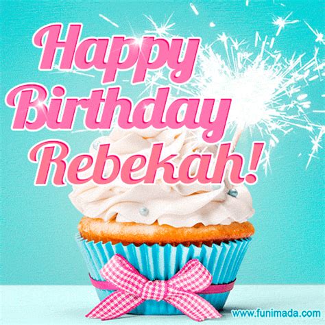 Rebekahs Birthday  With Cupcake And Sparkler Download On