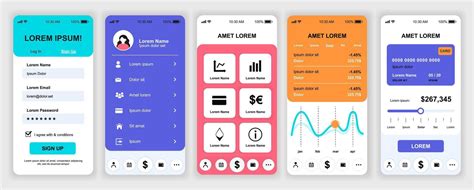 Mobile App User Interface Design Example 68255916 Vector Art At Vecteezy