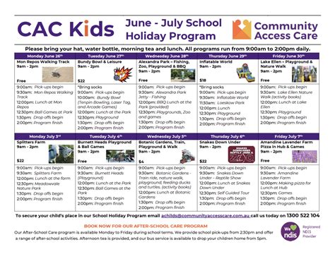 Community Access Care Disability Support Bundaberg And Toowoomba June July School Holiday