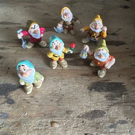 Vintage Disney Snow White And The Seven Dwarfs Applause Dolls Set Of Six