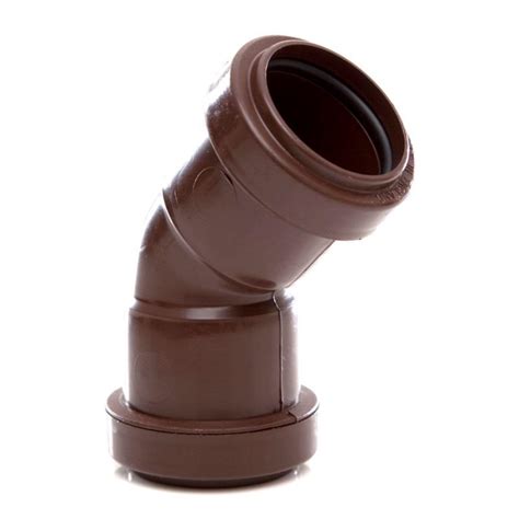 POLYPIPE Push Fit Waste 32mm Obtuse Bend 45Deg Brown WP17BR