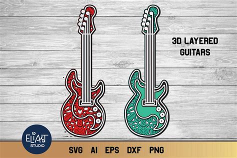 Guitar SVG 3d Layered Music SVG Cut File Electric Guitar 1092974