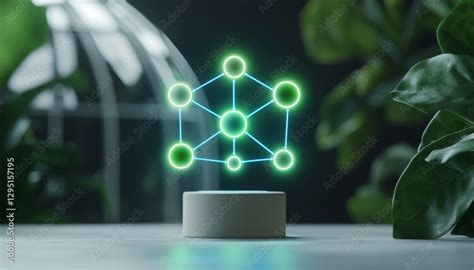 Futuristic Diagram Of Interconnected Ecosystem With Glowing Nodes And