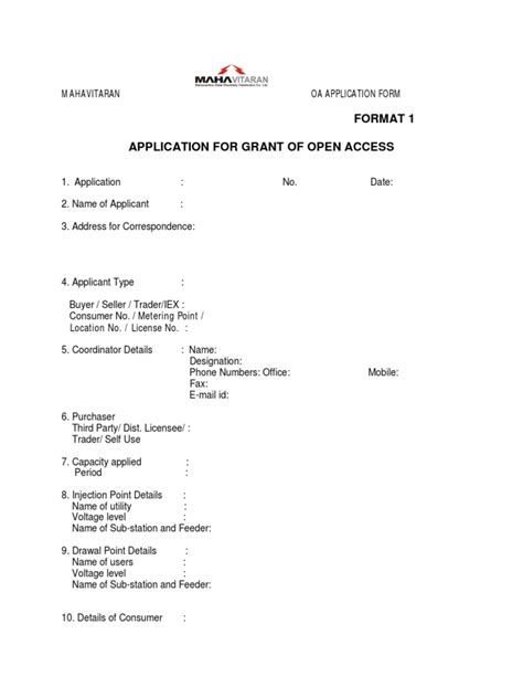 Msedcl Application For Open Access Pdf Indemnity Electric Power Distribution