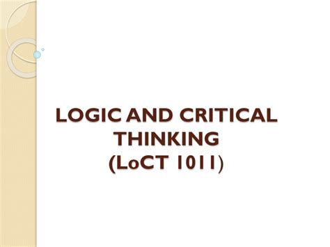 Logic And Critical Thinking Informal Fallacies