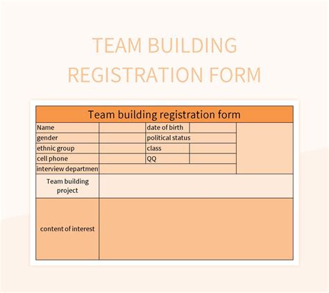 Team Building Registration Form Excel Template And Google Sheets File