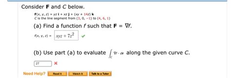 solved consider f and c below f x y z yz i xz j