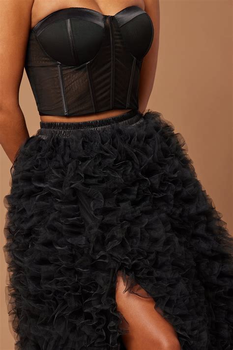 Lilian Corset Skirt Set Black In 2024 Skirt Set Corset Skirt Mesh