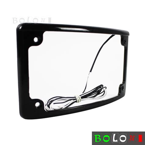 Universal Motorcycle Aluminum 12 Curved License Plate Frame Set W 6
