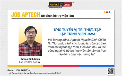 JOB APTECH Đồng hành cùng học viên trên con đường Lập trình Aptech Việt Nam