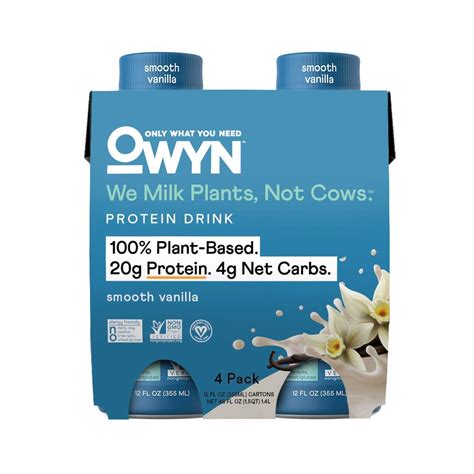 Amazon OWYN 100 Vegan Plant Based Protein Shakes Vanilla 12
