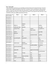 Time Audit Exercise Docx Part 1 Time Audit In The Table Below Track How You Are Spending Your