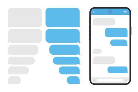 Message Bubbles Set Text Balloon On Smart Phone Screen Sms Vector Design Template For