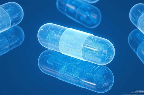 Capsules Exhibit Advanced Blue Tech Design Elements Rendered Three