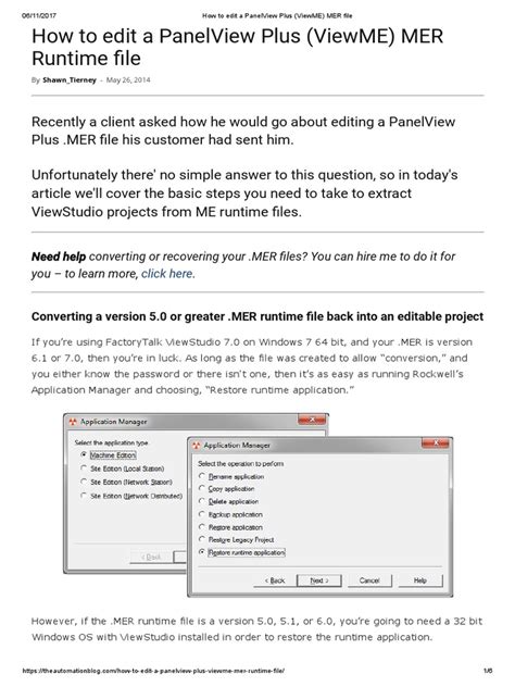 How To Edit A Panelview Plus Viewme Mer File Download Free Pdf Computer File Directory