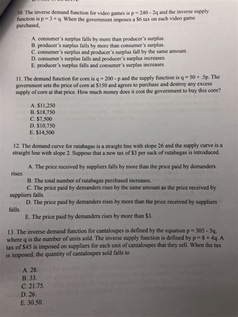 solved 10 the inverse demand function for video games is p