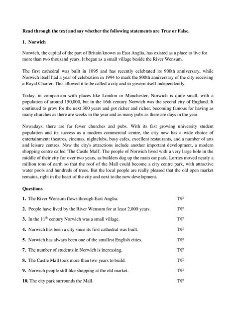 B1 Reading Comprehension