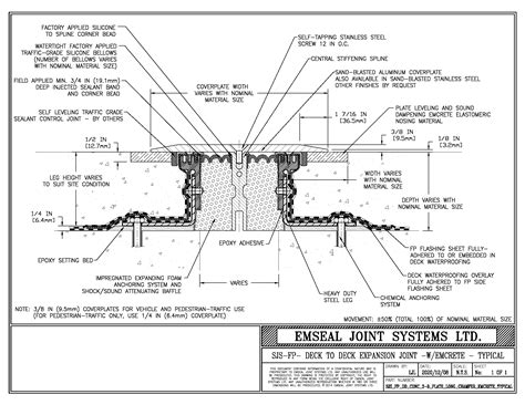 Seismic Plaza Deck Expansion Joint System · Sjs Fp · Sika Emseal