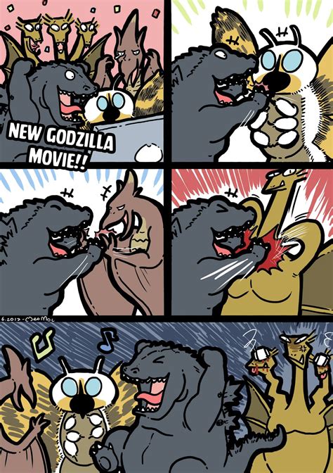 Godzilla Tells His Friends About The New Godzilla Movie Godzilla Franchise Godzilla Comics All