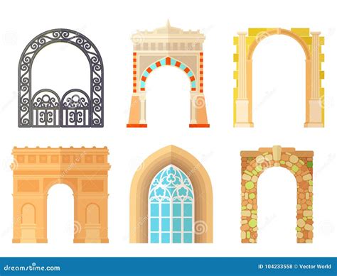Arch Design Architecture Construction Frame Classic Column Structure Gate Door Facade And