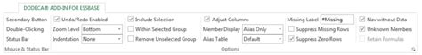 Dodeca Excel Add In For Essbase Essbase Add In Applied Olap
