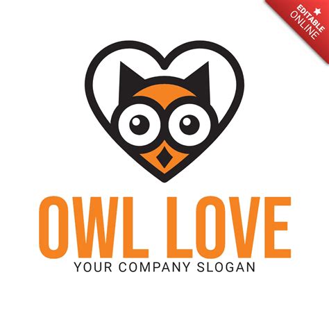 Owl Love Logo Design Template Free Design Template