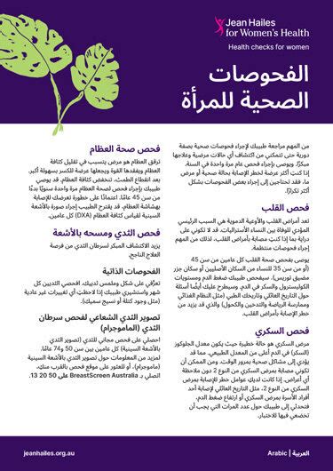 Health Checks For Women Arabic الفحوصات الصحية… Jean Hailes