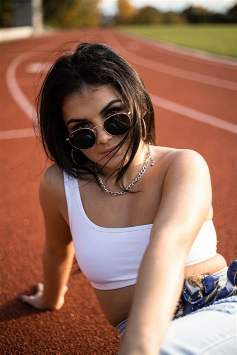 Woman In White Tank Top Wearing Black Sunglasses Photo Free Toronto
