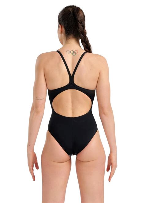 Arena Rose Texture Xcross Back Swimsuit Blackmulti