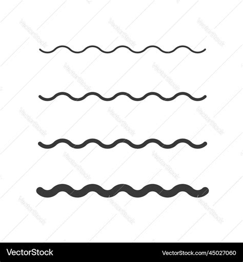 Wave Zigzag Line Simple Thin To Thick Element Vector Image