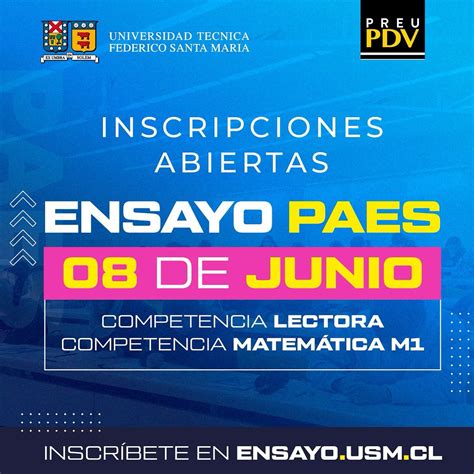 Participa del 2do Ensayo PAES 2024 USM Comprensión Lectora y Matemática M1 Departamento de