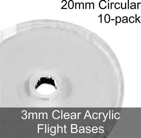 Flight Bases Circular 20mm 3mm Clear 10
