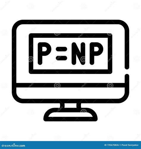 p vs np unsolved problem in computer science icon color illustration