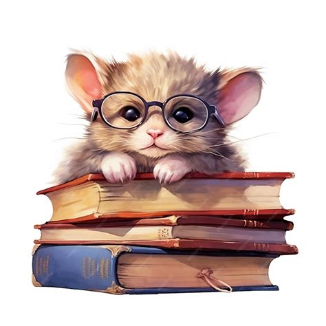 Premium Ai Image There Is A Cat With Glasses Sitting On A Pile Of