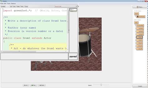 Greenfoot Drum Set Using The Keyboard And Removing Objects Youtube