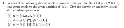 Solved For Each Of The Following Determine The Equivalence Chegg