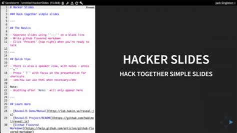 Hacker Slides A Simple App That Combines Ace Editor And Revealjs Designbeep